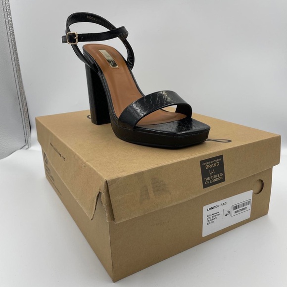 London Rag | Shoes | London Rag Black Strap High Heels With Buckle ...